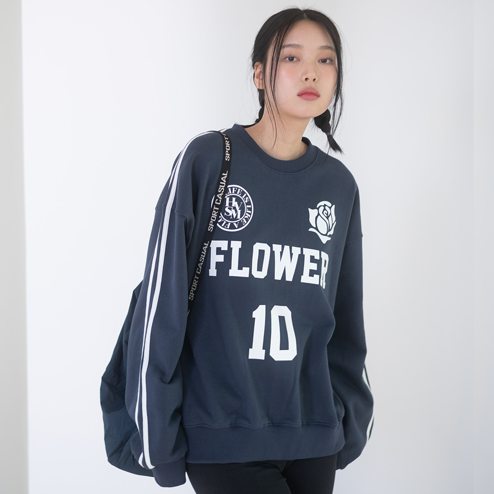 해비즘 OVERSIZE FOOTBALL TEAM SWEATSHIRT(VINTAGE NAVY) - 위시버킷