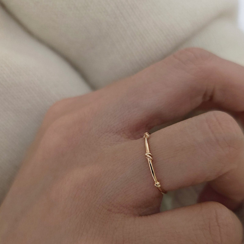 키튼브릿지 10K14K 러블리 매듭 반지 - 위시버킷