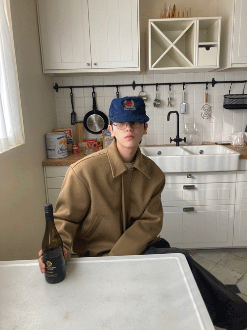 베이그 Roy minimal collar jacket (2color) - 위시버킷