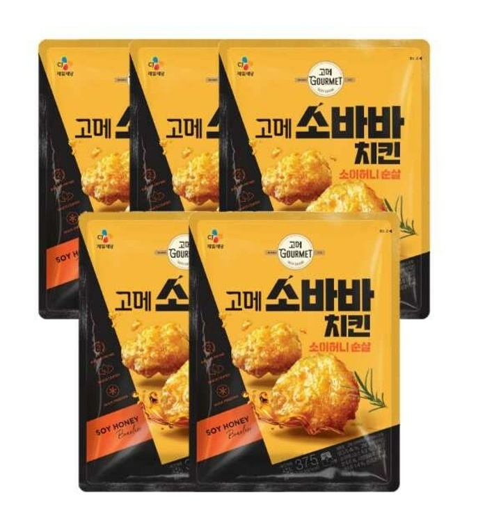 CJ제일제당 [티몬] [파워딜] [G] 고메 소바바치킨 소이허니 순살 375g X 5개 - 위시버킷
