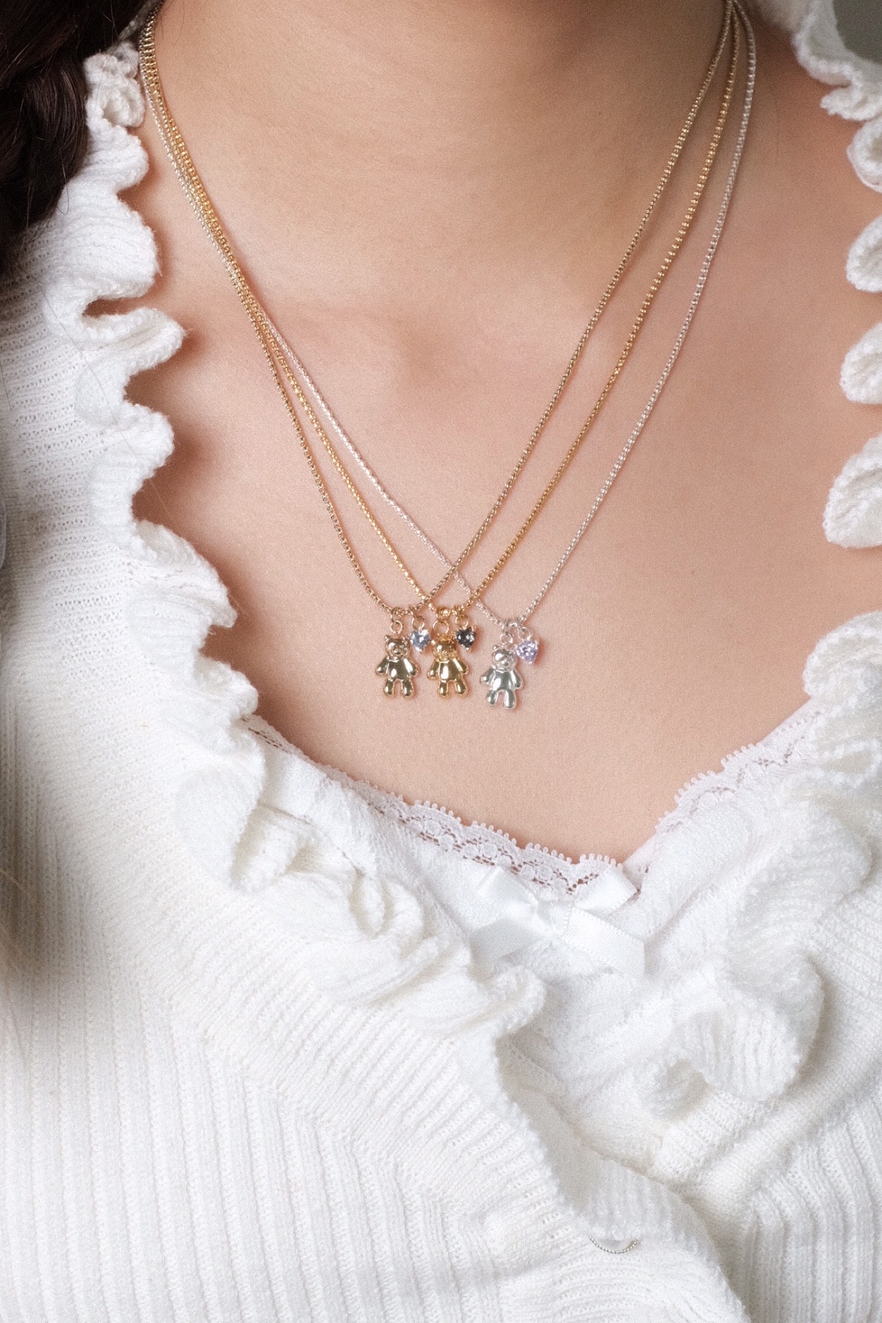 스튜디오수작 Mini bear necklace - 위시버킷