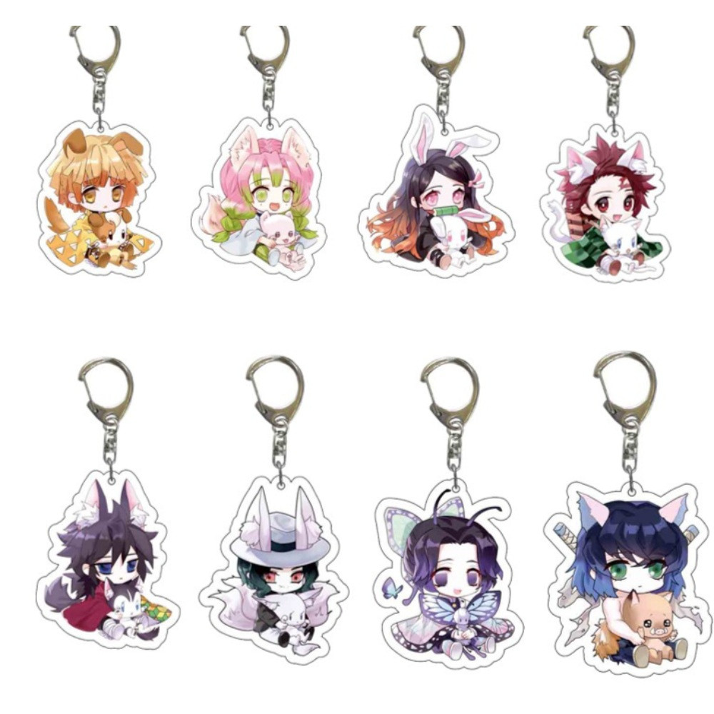 귀멸의칼날 귀멸의 칼날 탄지로 시노부 네즈코 무히치로 렌고쿠 미츠리 전체 캐릭터 굿즈 키링 열쇠고리 모음 - 위시버킷