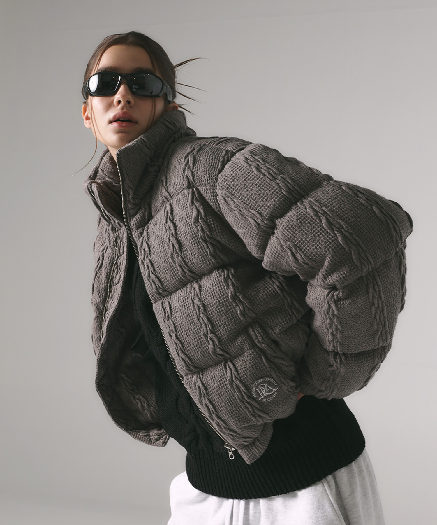 프렌다 TWISTED KNIT DUCK DOWN PADDING GRAY - 위시버킷