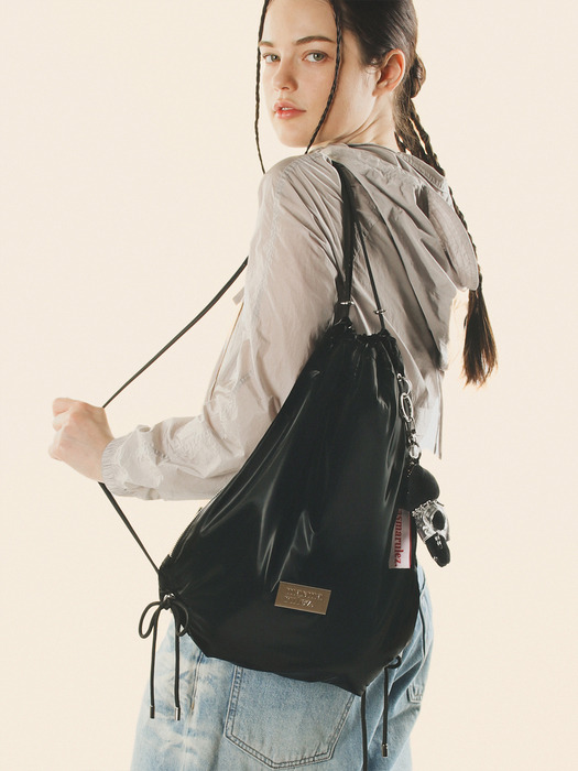 마스마룰즈 304 Gym sack string bag _ Glittery black - 위시버킷