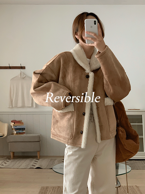 로빈유 [ 인기상품 추가할인] 빌링 양모 리버시블 하프 무스탕 코트 - ct(2color) - 위시버킷