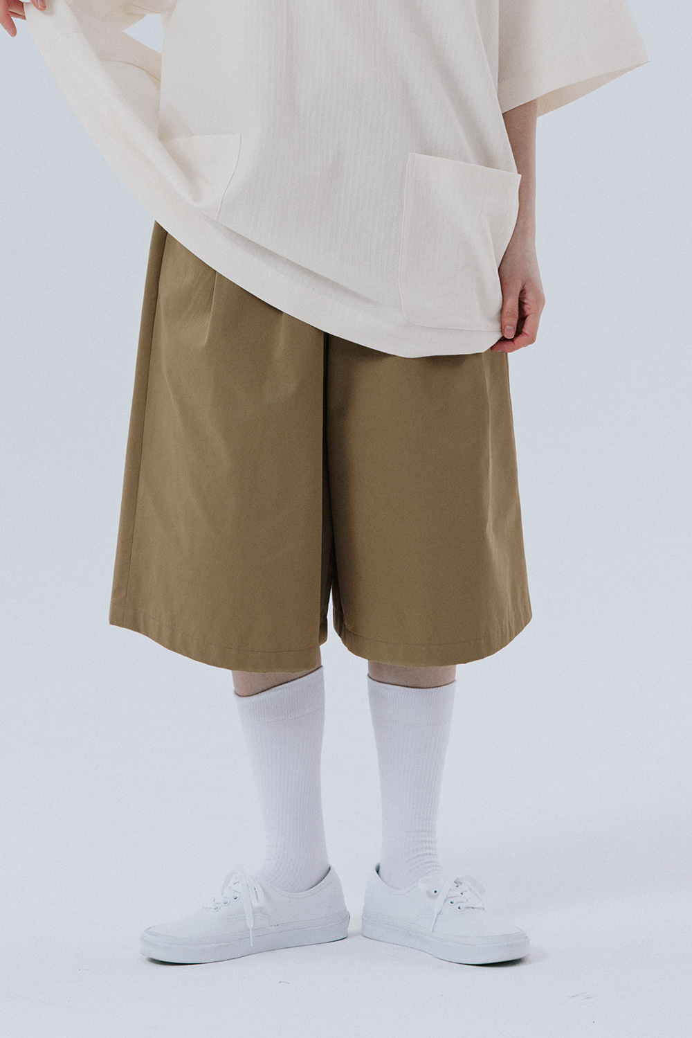 말렌 unisex bermuda pants beige [4color] - 위시버킷