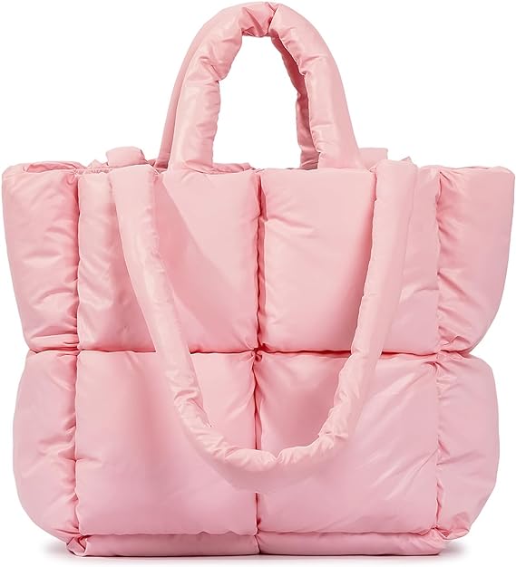 OWGSEE OWGSEE Puffer Tote Bag, Soft Puffy Bags for Women Light Winter ...