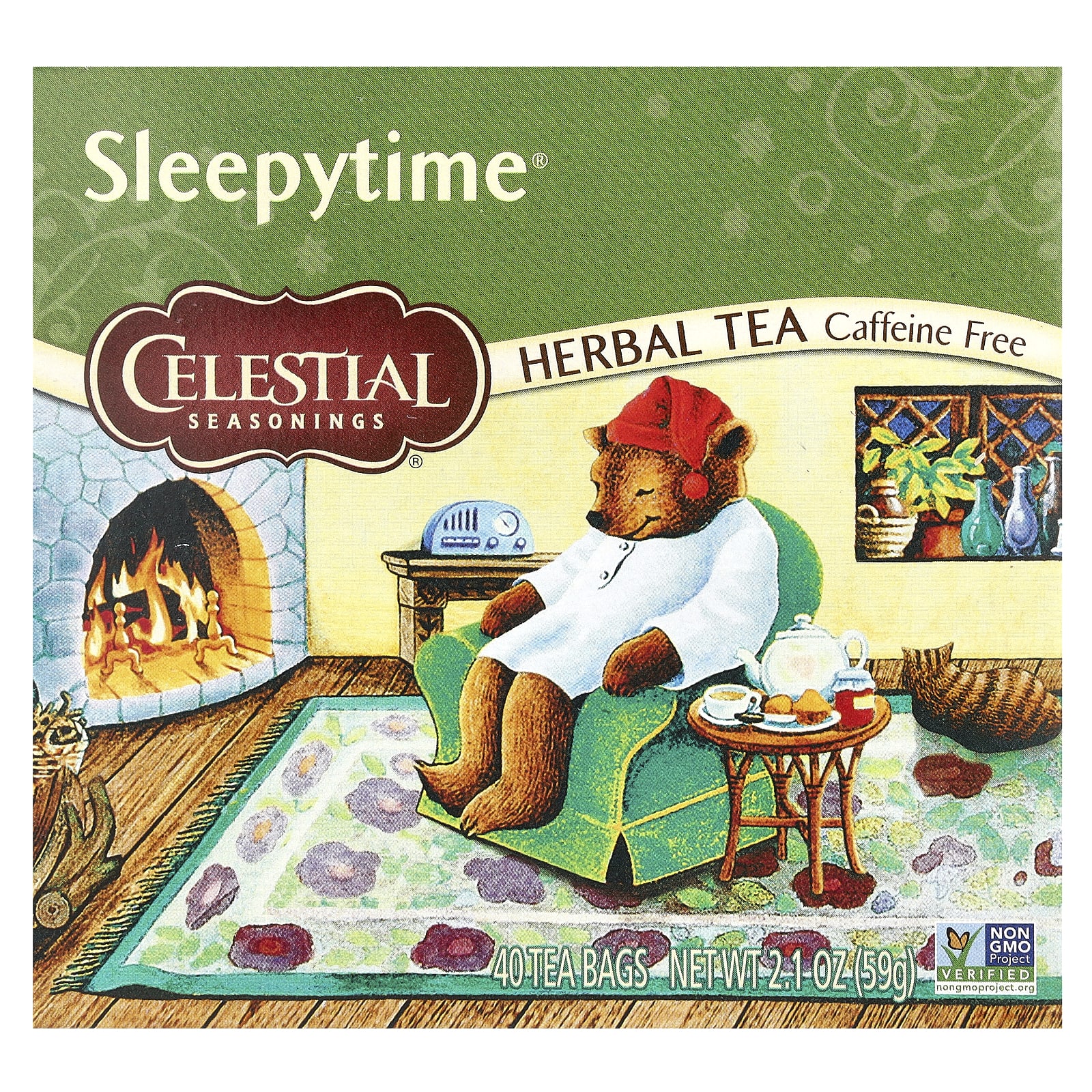 셀레셜시즈닝스 Celestial Seasonings, 허브 티, 슬리피타임, 카페인 무함유, 티백 40개, 59g(2.1oz) - 위시버킷