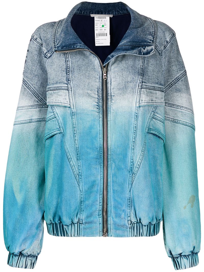 스텔라 매카트니 Retro Gradient Denim Windbreaker Jacket In Blue - 위시버킷