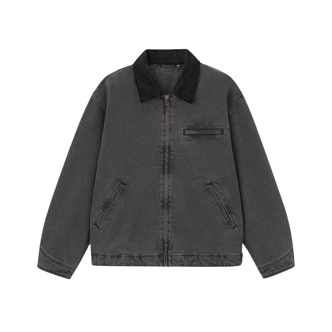 GU GU Washed Cotton Work Jacket Dark Gray - JP - 위시버킷