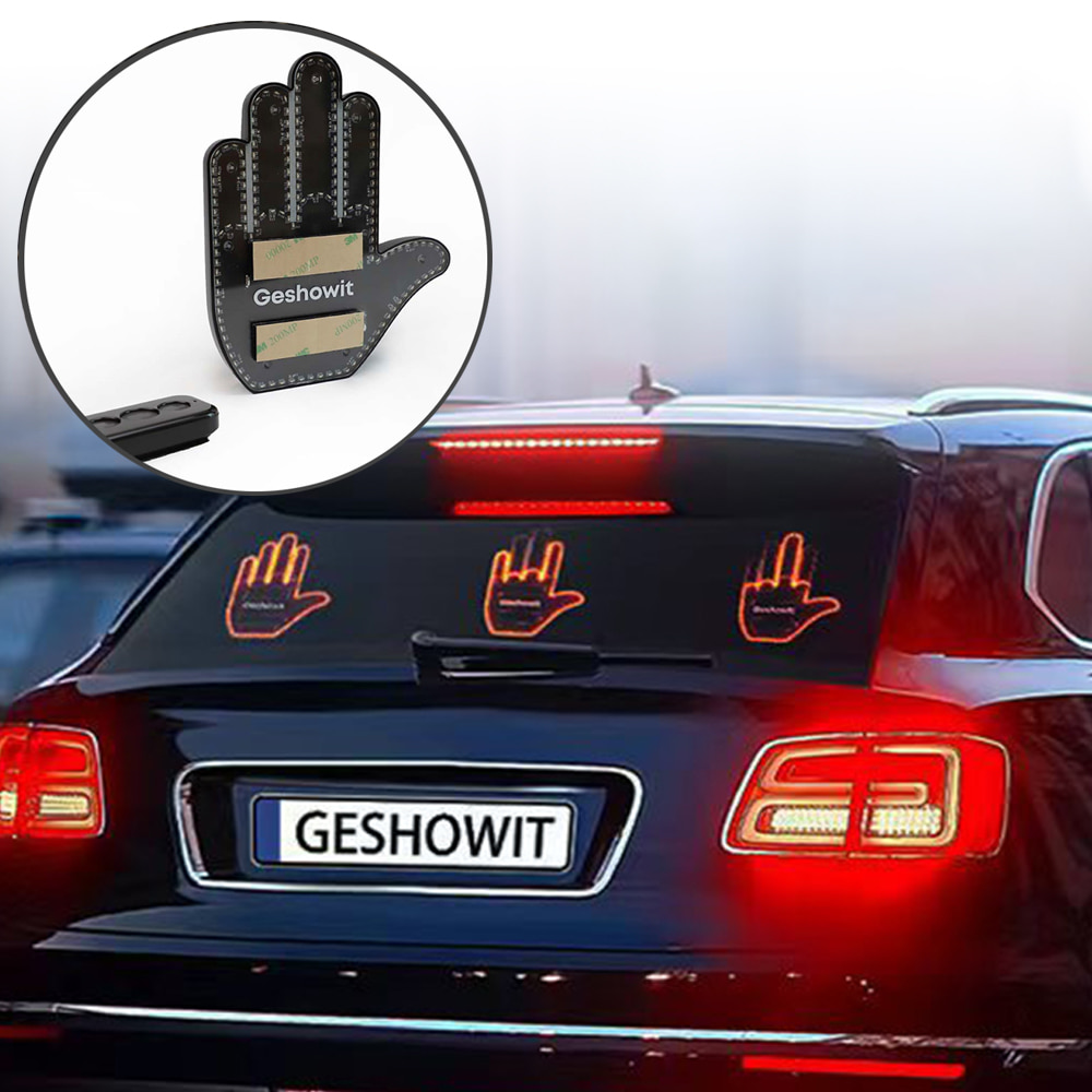 크라니메 Geshowit 리모트콘트롤 핸드체스쳐 자동차 LED 싸이니지_ 차량용 유니크 LED 싸인 램프 - 위시버킷