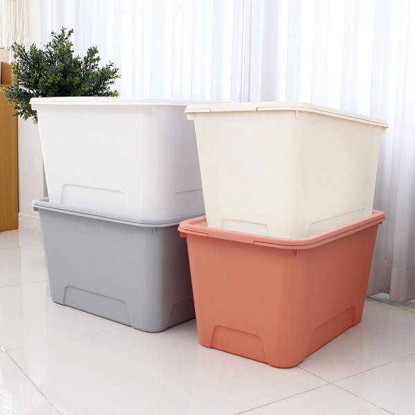 NEW 마카롱 리빙박스 72L 4개 수납박스 수납정리함 장난감정리 옷정리함 +사은품 증정 - 위시버킷