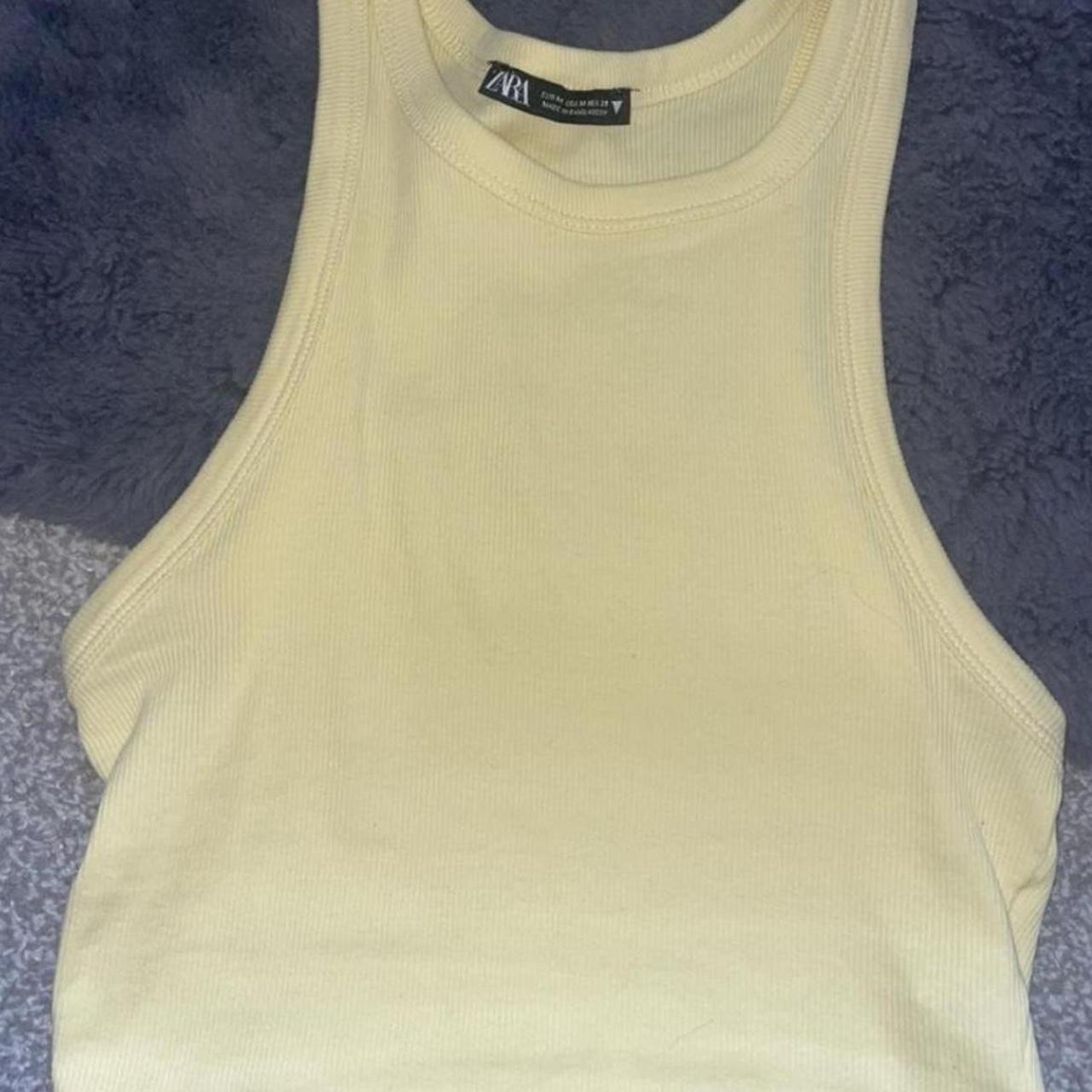자라 Zara YELLOW RIBBED TANK TOP Size medium Never worn - 위시버킷